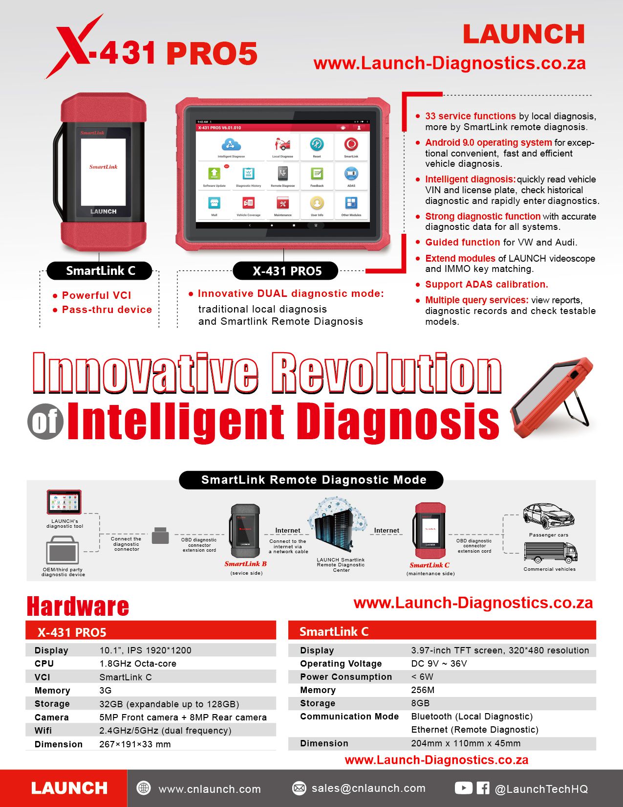 LAUNCH™ X-431 PRO 3 LINK V2.0 (P) - LAUNCH Diagnostics Distributor ZA